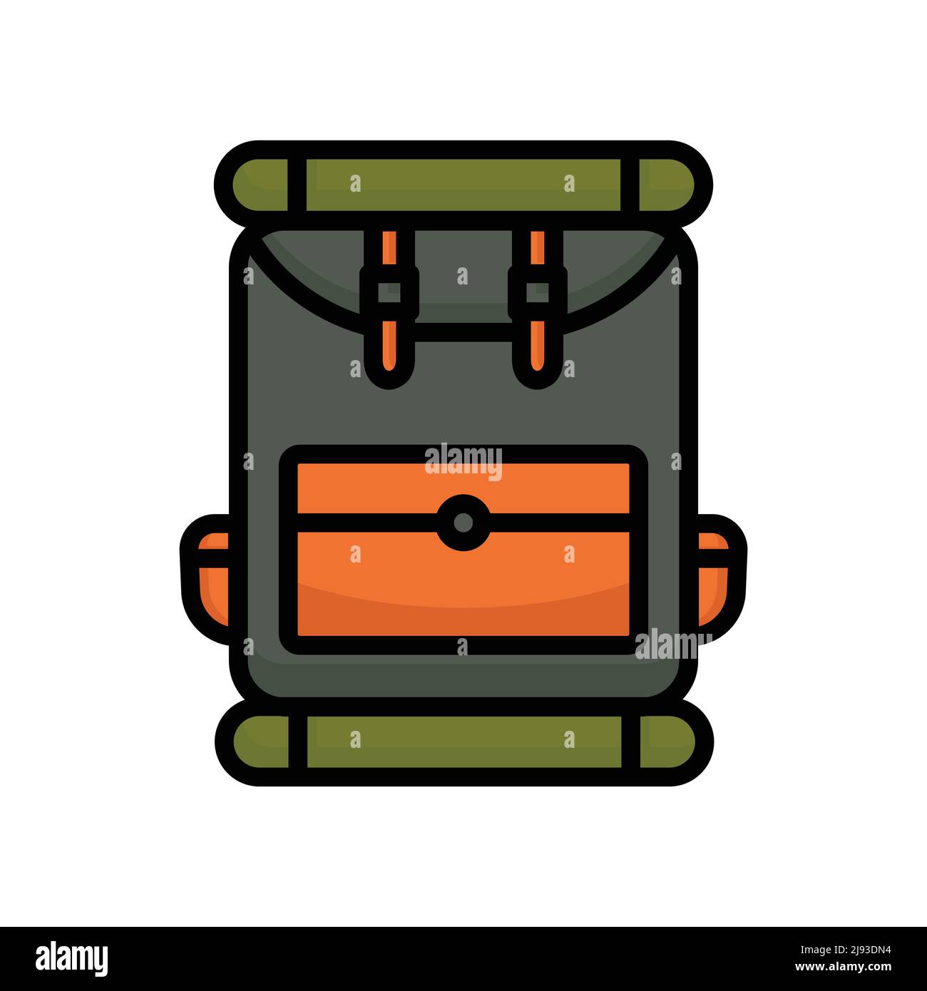 Camping bag icon vector. Bag, camping. Filled line icon style. simple ...