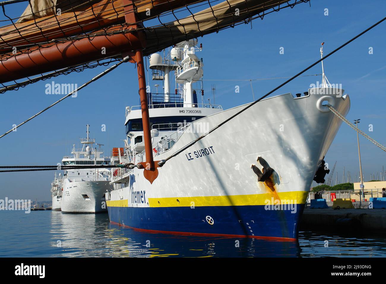 Oceanographic research vessel Le Suroit of IFREMER in Toulon during ...