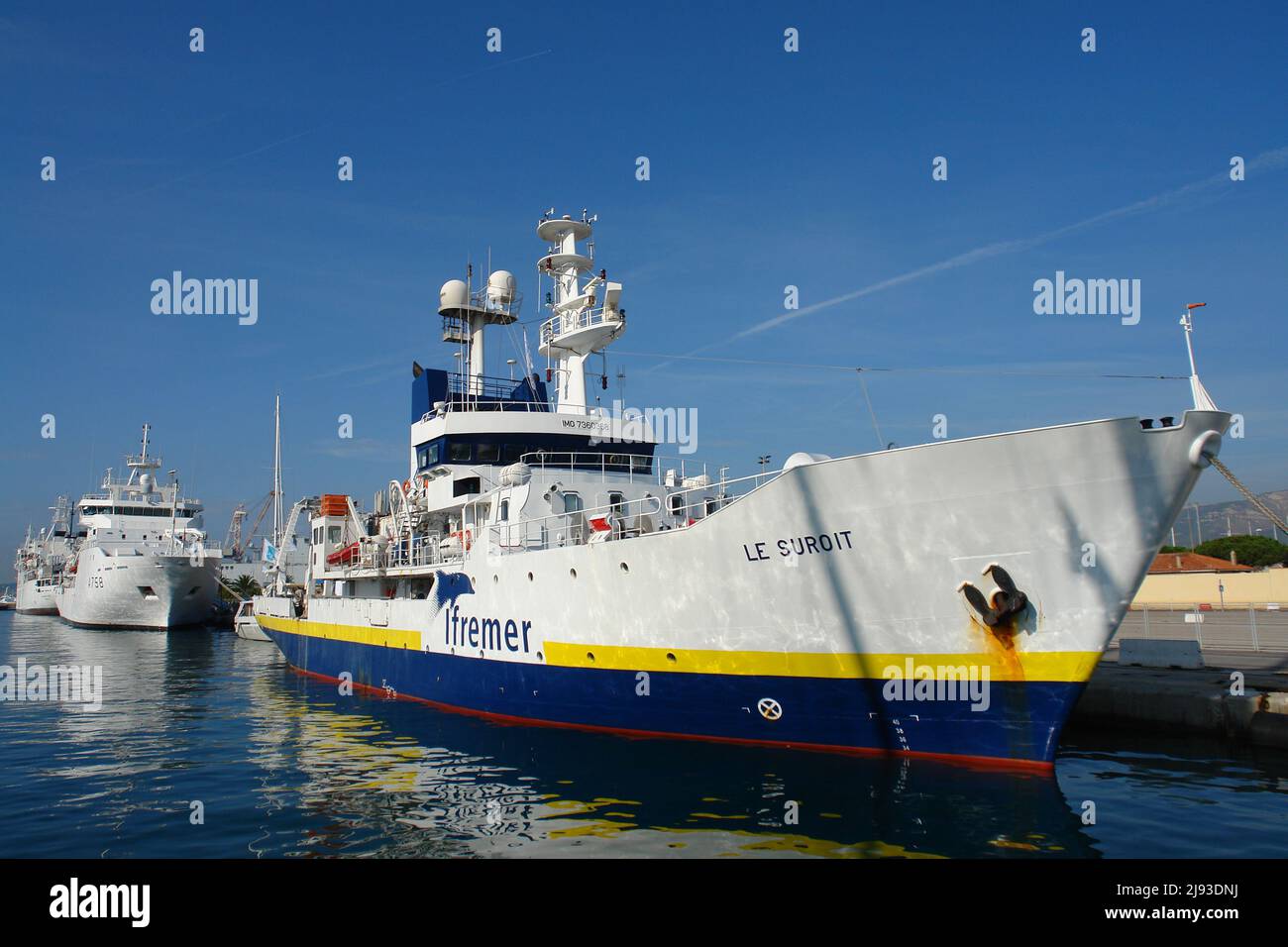 Oceanographic research vessel Le Suroit of IFREMER in Toulon during ...