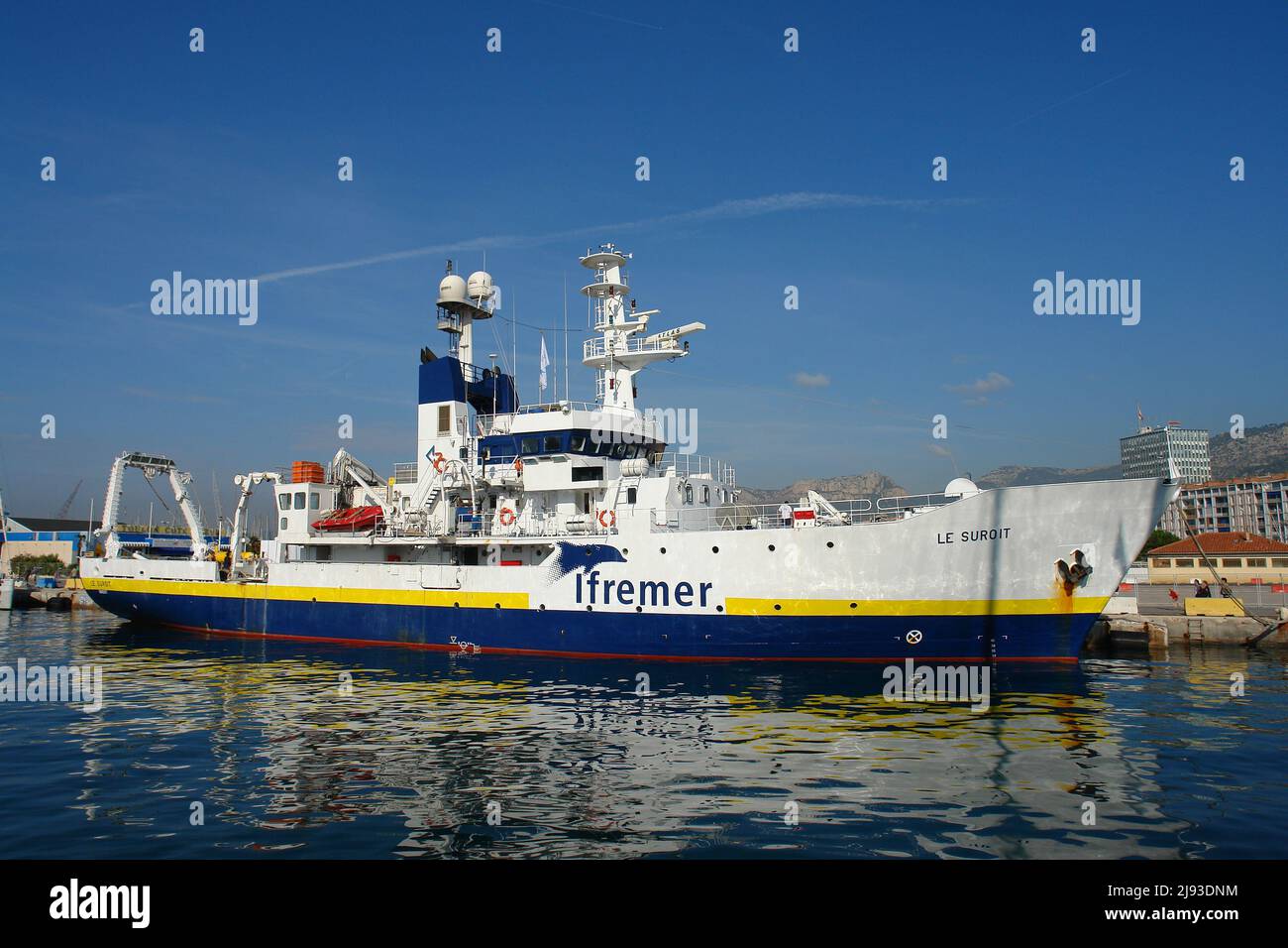 Oceanographic research vessel Le Suroit of IFREMER in Toulon during ...