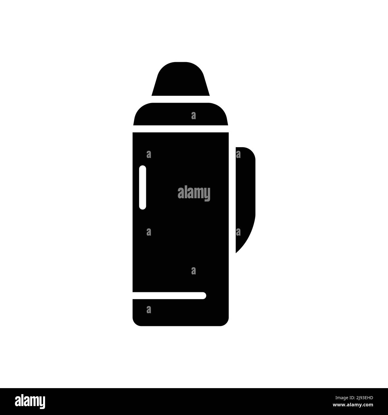 Hot water thermos icon vector. Hot drink. Solid icon style, glyph ...