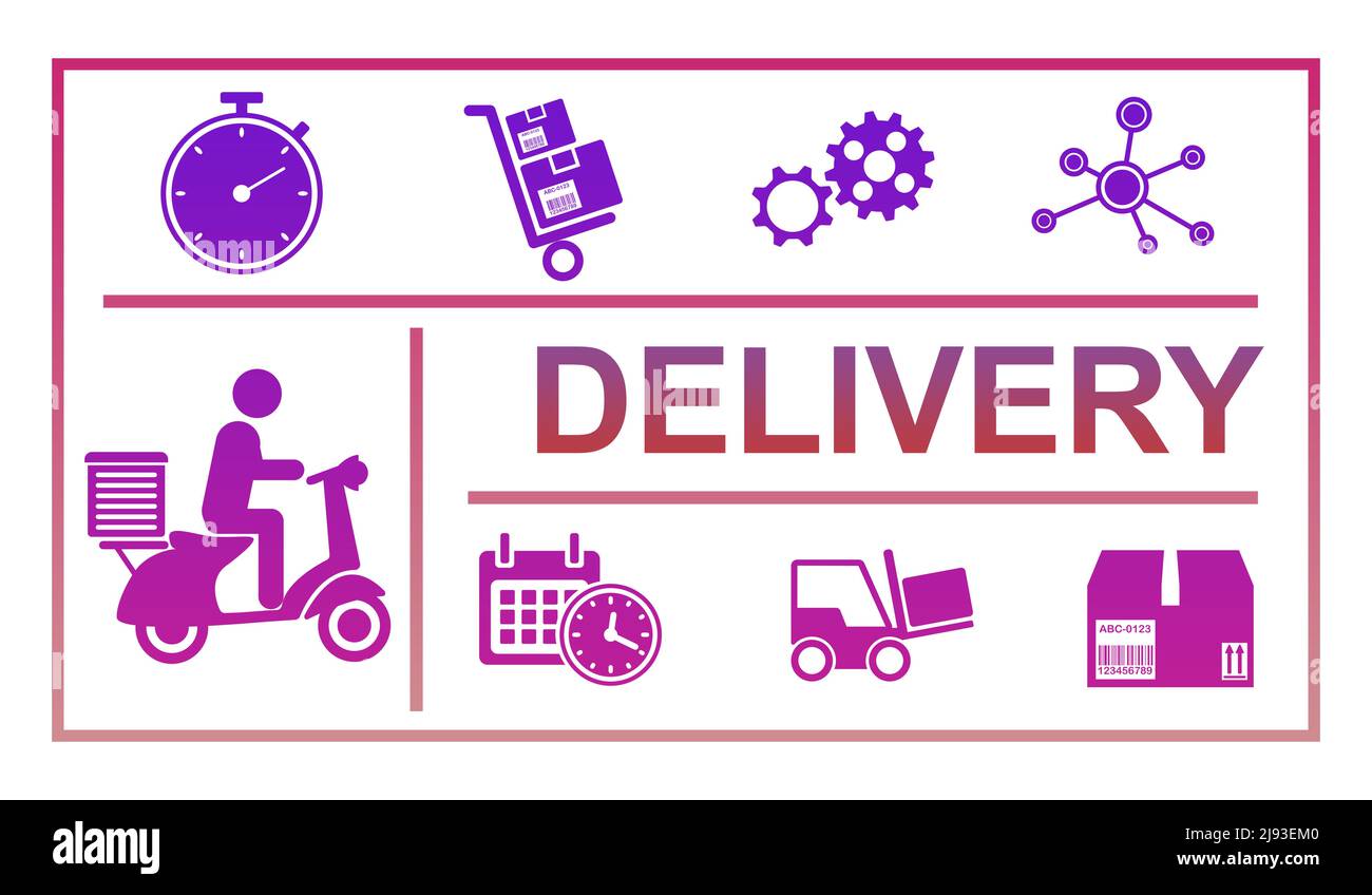 Illustration of a delivery concept Stock Photo - Alamy