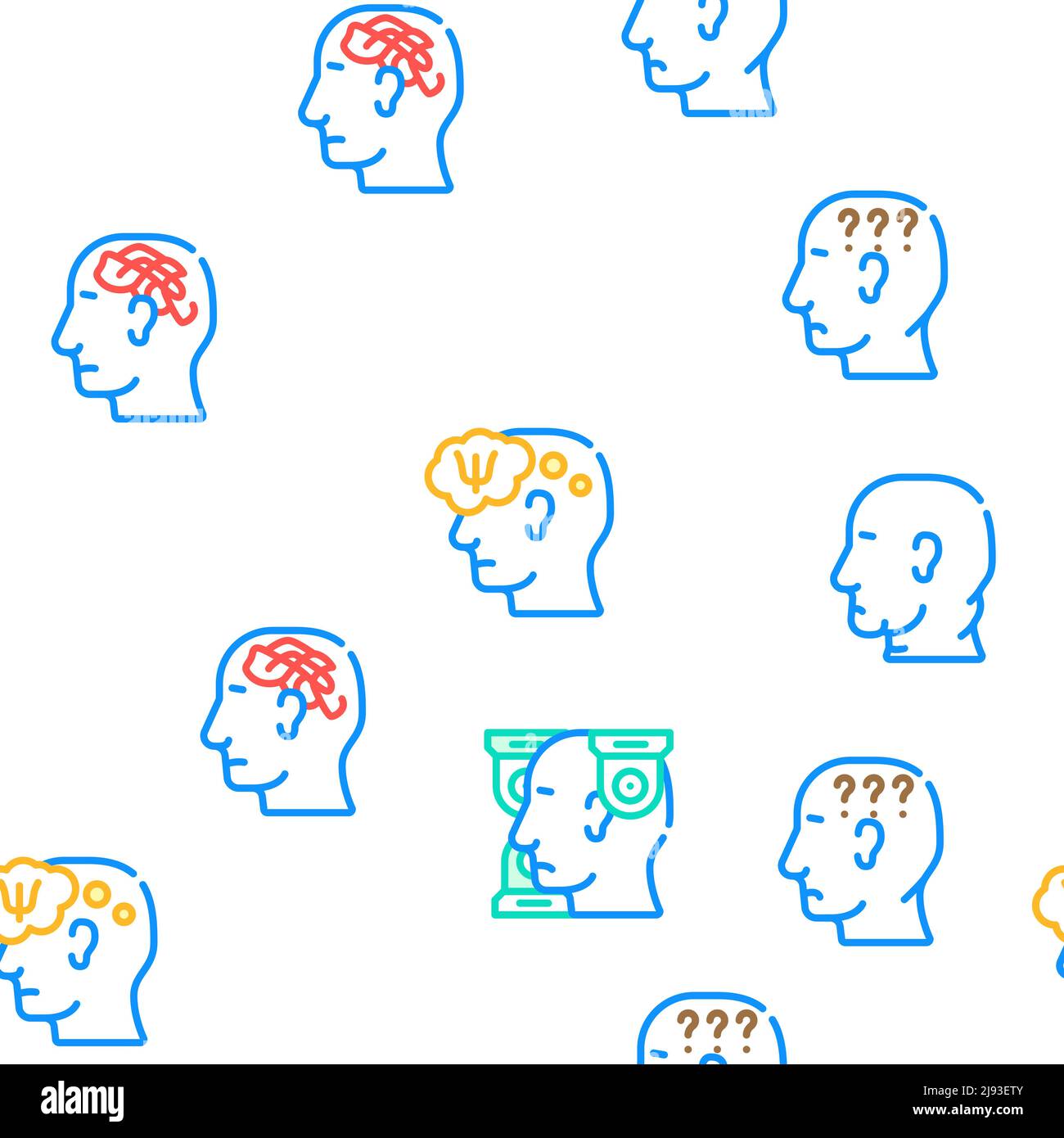 Neurosis Brain Problem Vector Seamless Pattern Stock Vector Image & Art ...