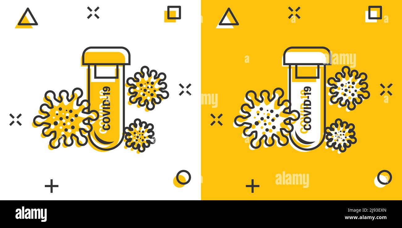 Coronavirus test icon in comic style. covid-19 cartoon vector ...