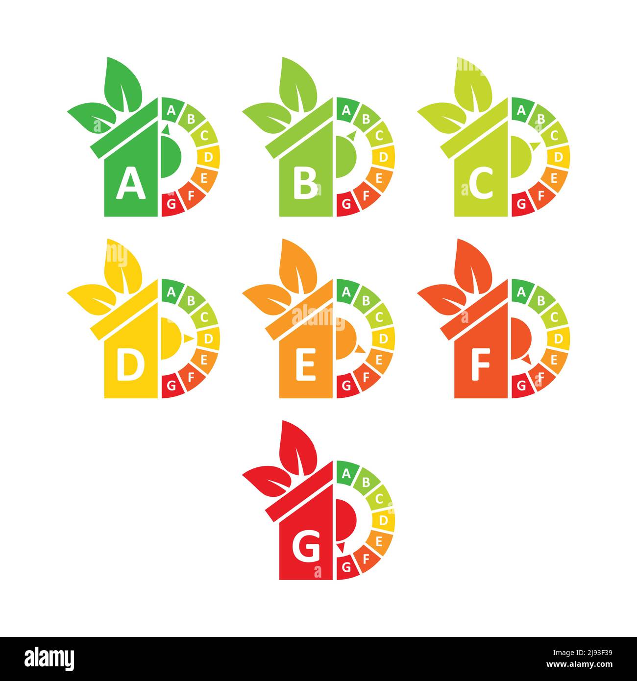 Energy efficiency in flat style. Ecological class vector illustration ...