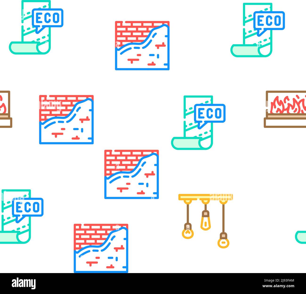 Interior Style Design Vector Seamless Pattern Stock Vector Image & Art ...