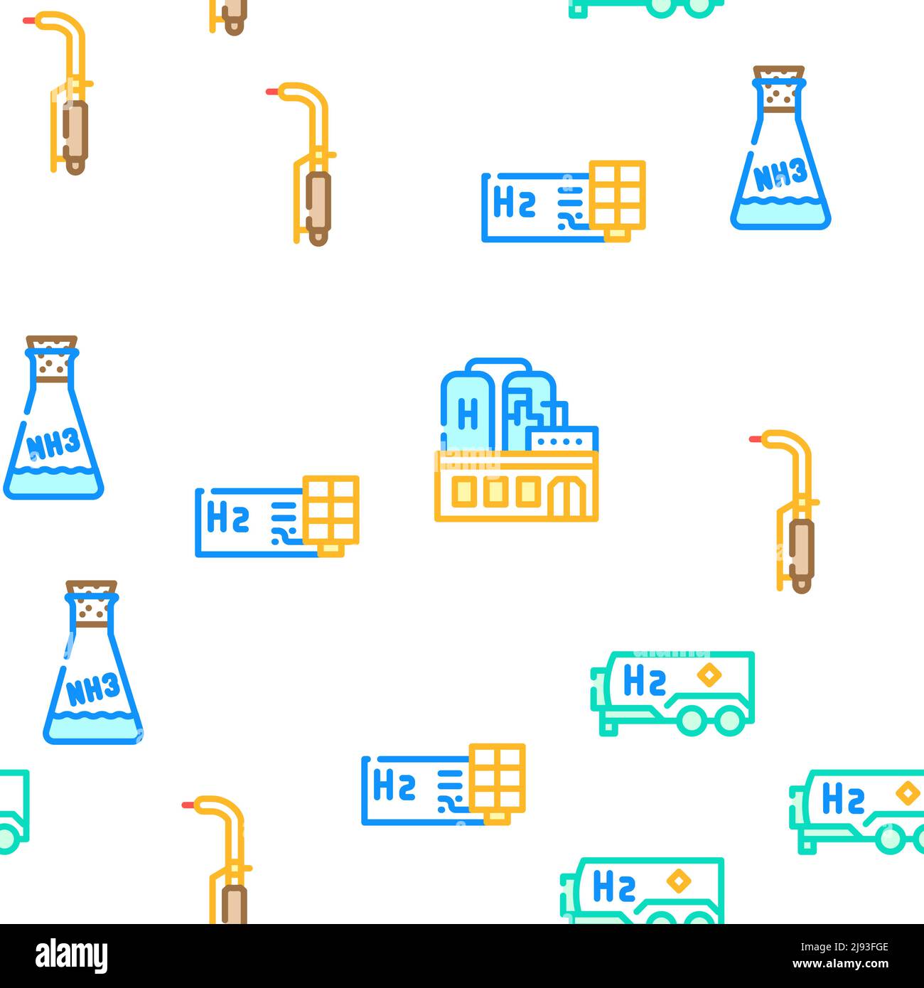 Hydrogen Energy Gas Vector Seamless Pattern Stock Vector Image & Art ...
