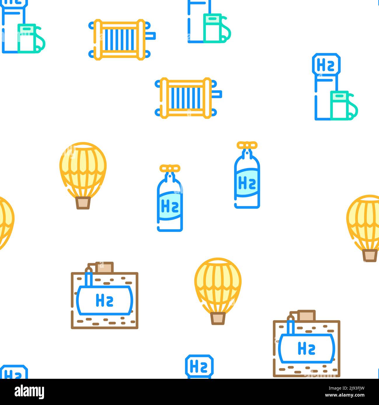 Hydrogen Energy Gas Vector Seamless Pattern Stock Vector Image & Art ...