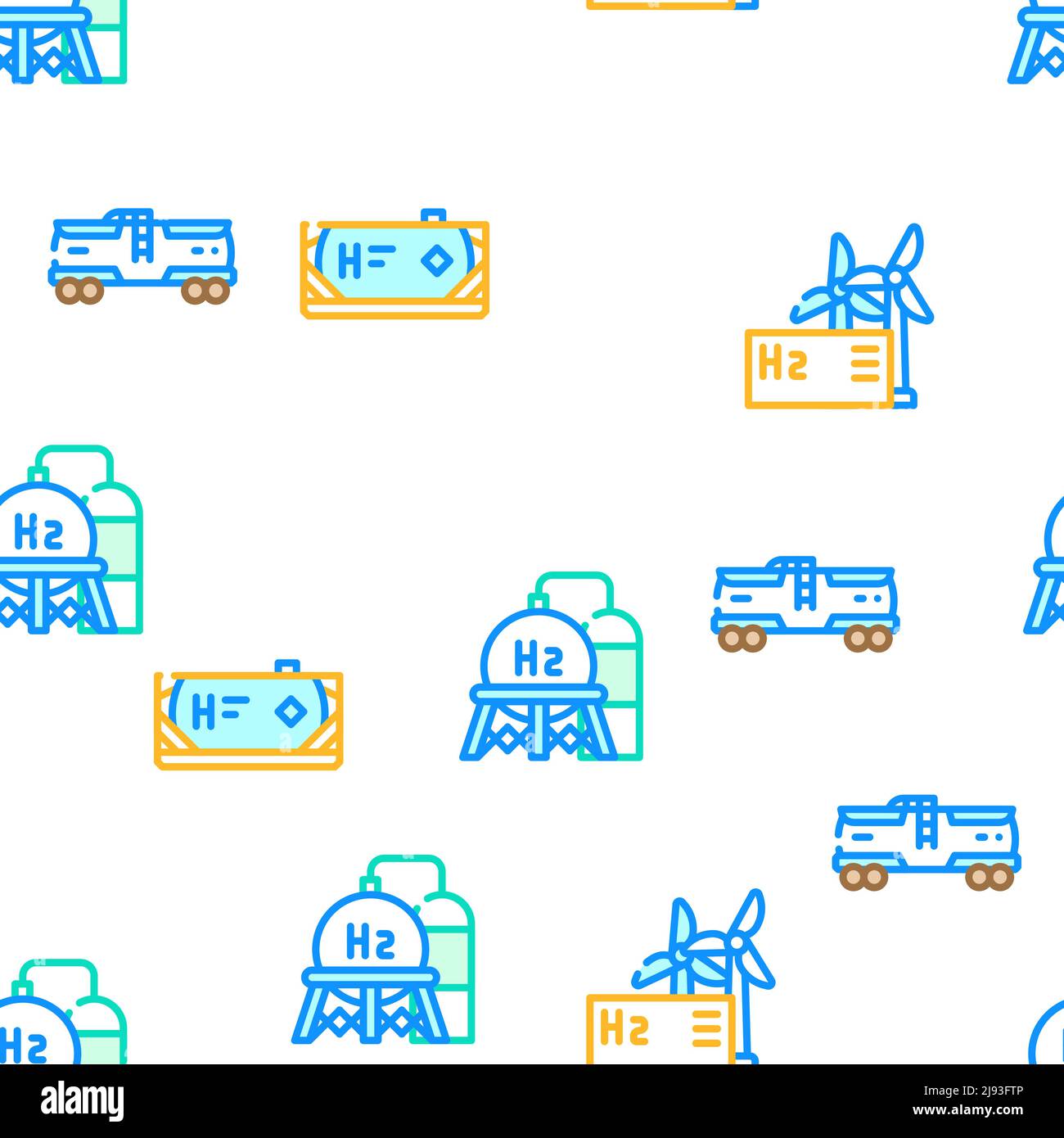 Hydrogen Energy Gas Vector Seamless Pattern Stock Vector Image & Art ...