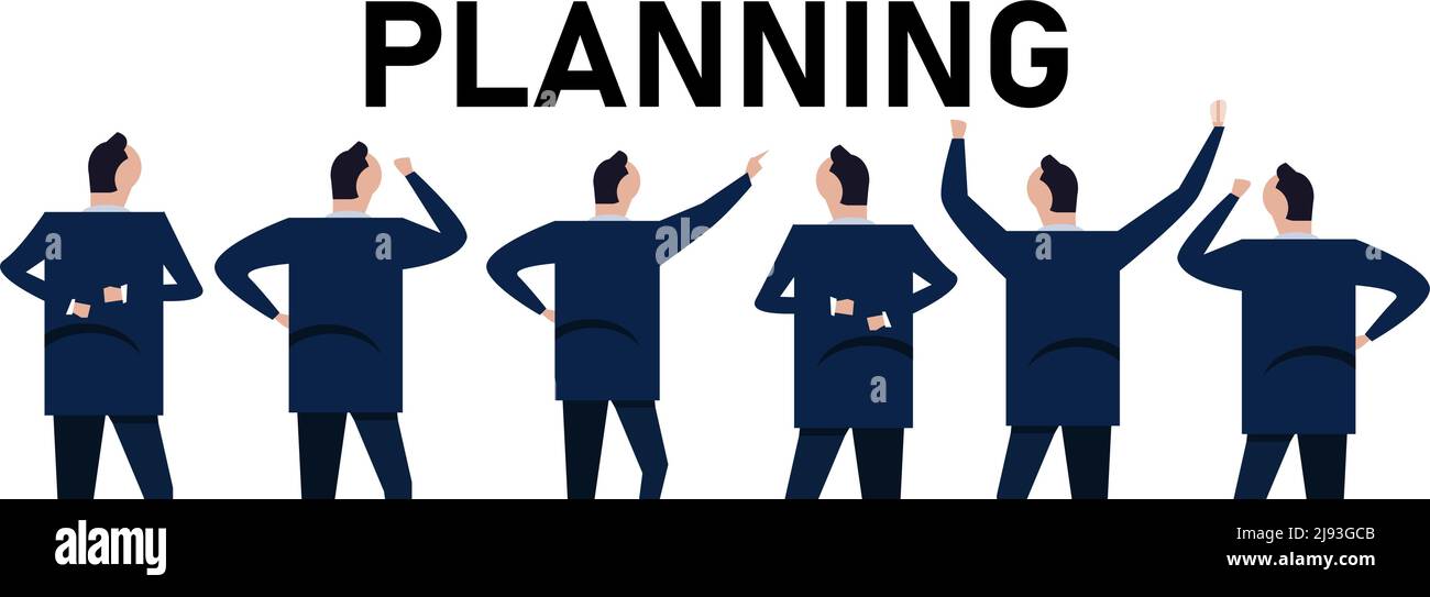 Planning business people make plan together big text banner Stock ...