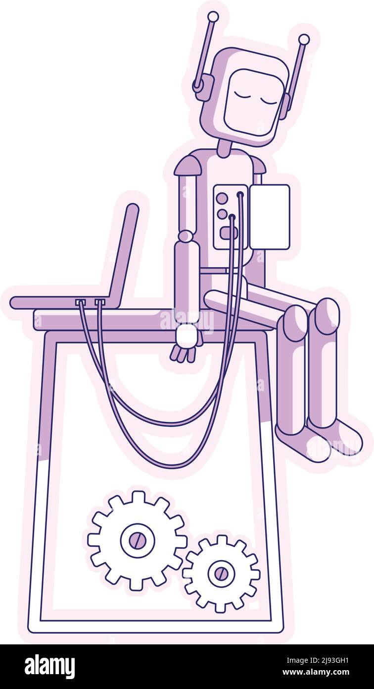 Ai laptop device vector Cut Out Stock Images & Pictures - Alamy