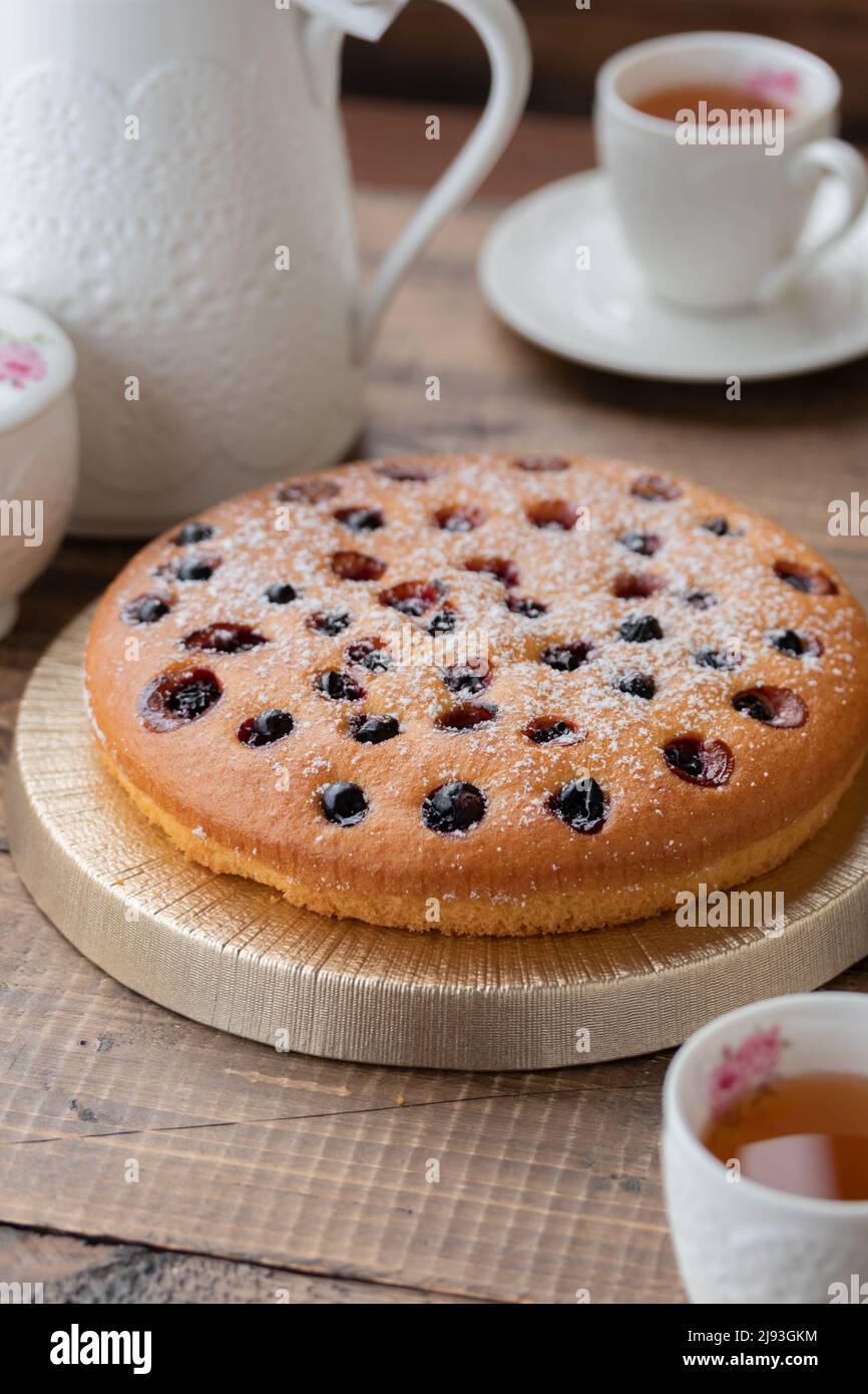 Natural Berry pie on wooden background Stock Photo - Alamy