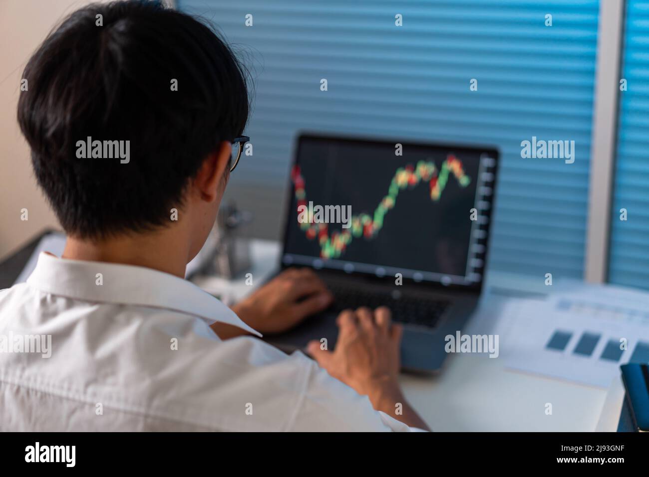 Overwork Concept The office employee working at the office by analyzing ...