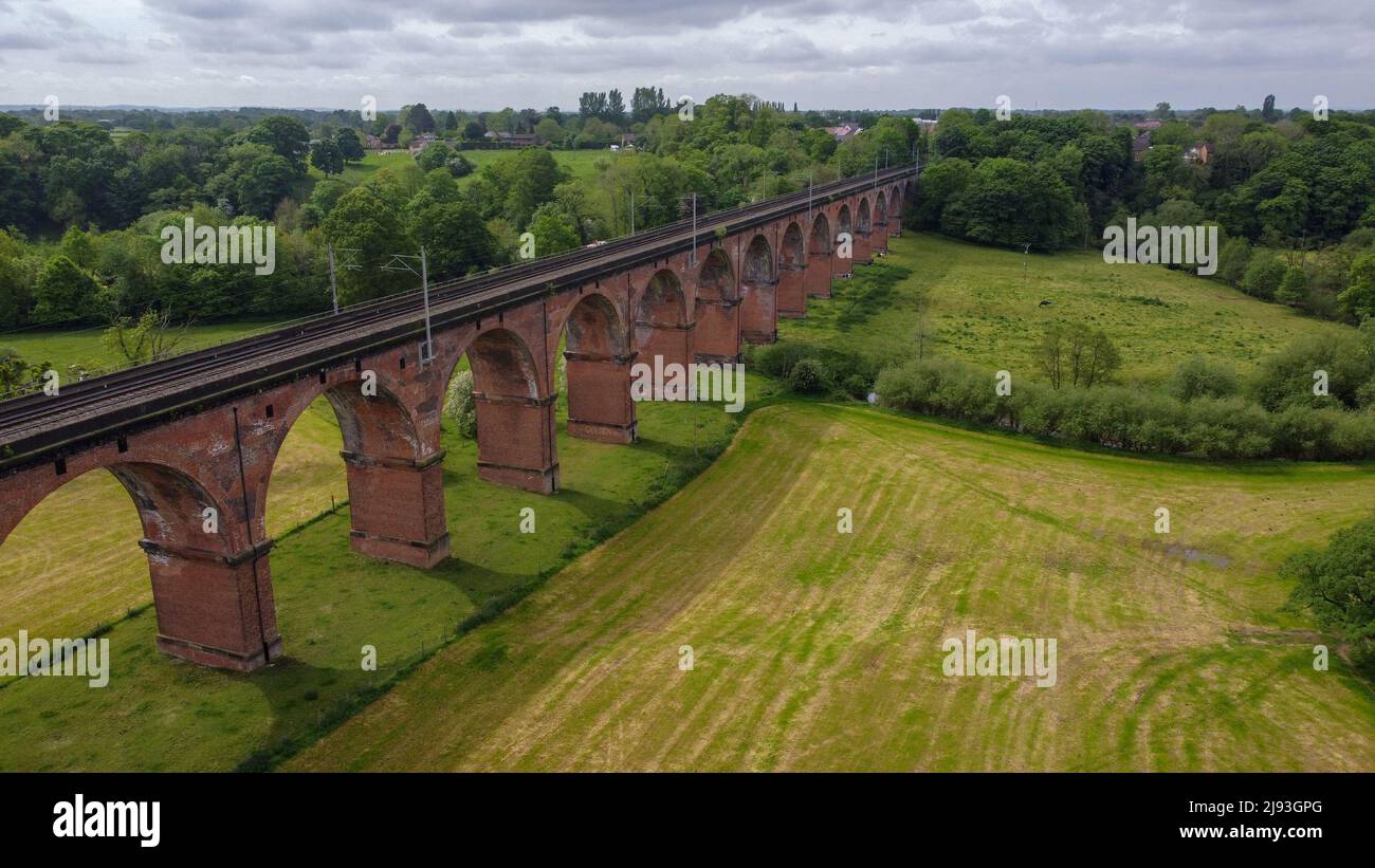Twemlow Viaduct , Cheshire. Drone aerial photo May 2022 Stock Photo - Alamy