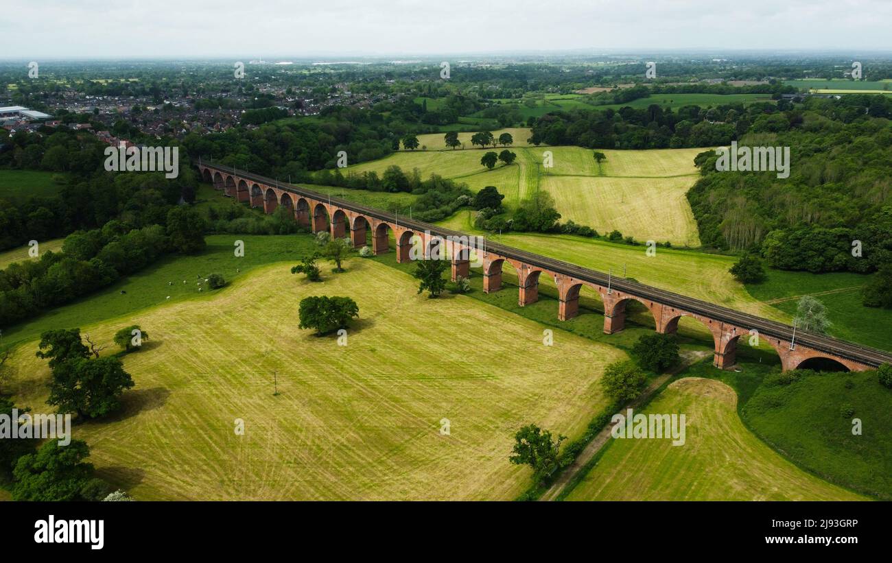 Twemlow Viaduct , Cheshire. Drone aerial photo May 2022 Stock Photo - Alamy