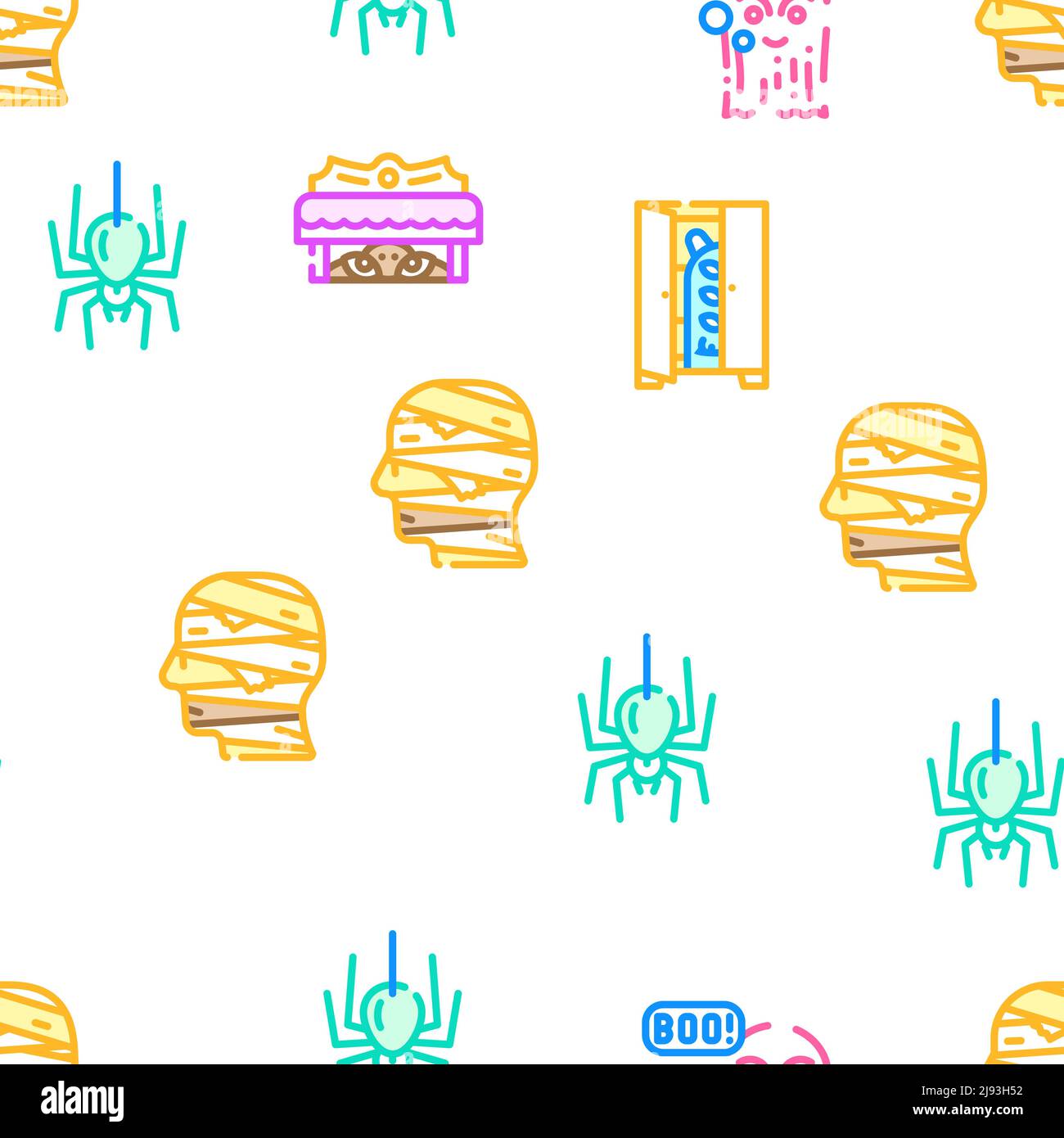 Fear Phobia Problem Vector Seamless Pattern Stock Vector Image & Art ...