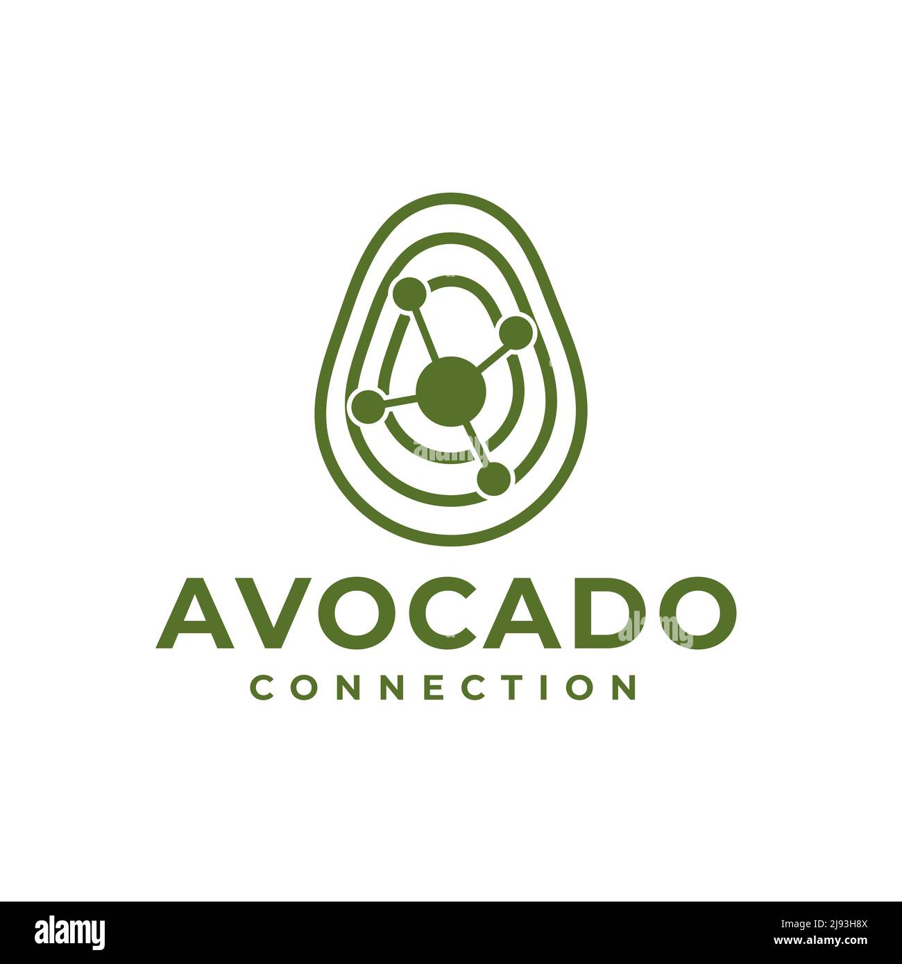 Avocado connection modern design logo template Stock Vector Image & Art ...