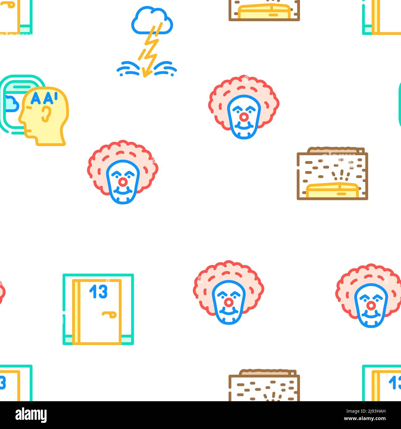 Fear Phobia Problem Vector Seamless Pattern Stock Vector Image & Art ...