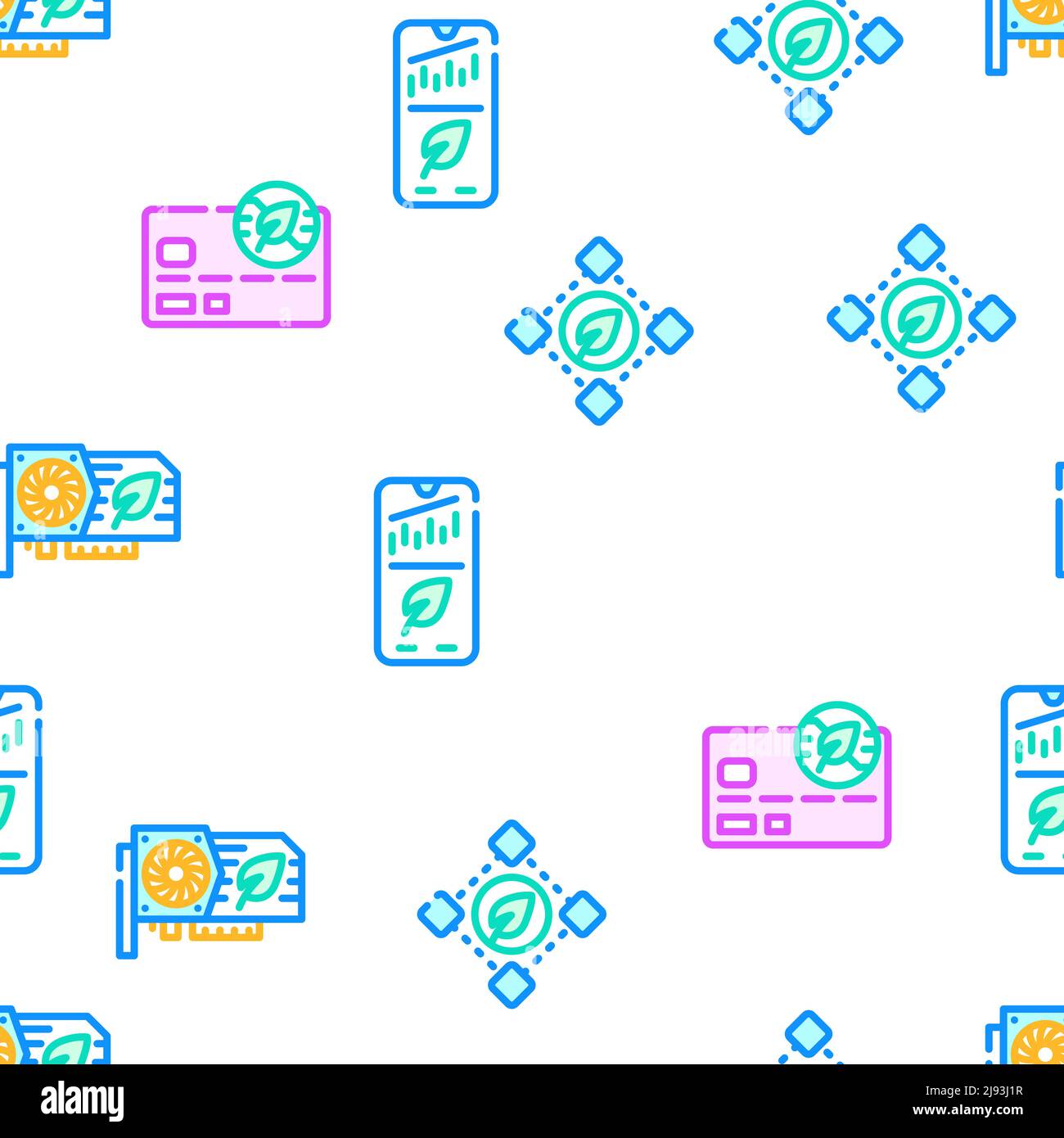 Chia Cryptocurrency Vector Seamless Pattern Stock Vector Image & Art ...