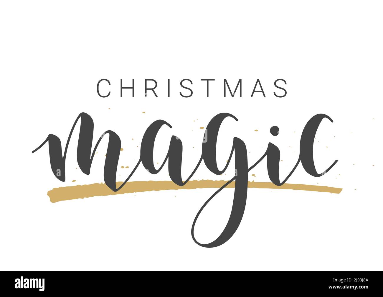 Vector Illustration. Handwritten Lettering of Christmas Magic. Template ...