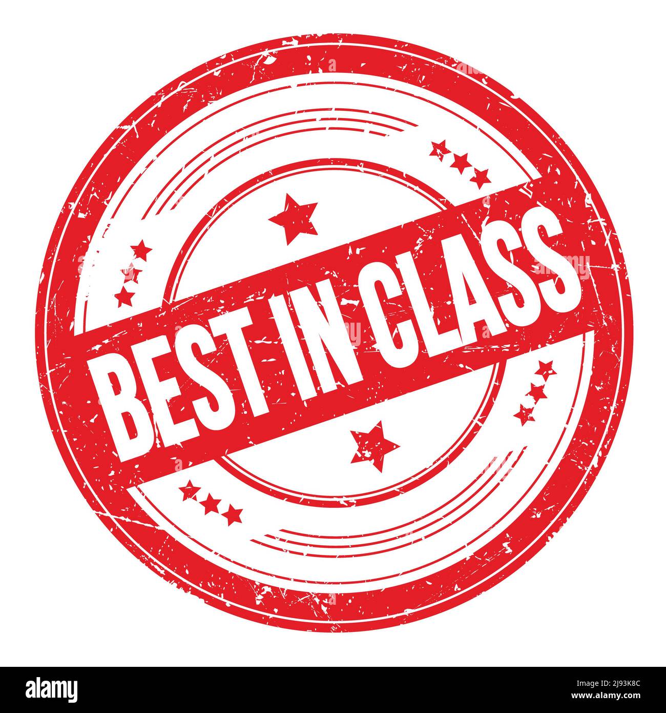BEST IN CLASS text on red round grungy texture stamp Stock Photo - Alamy