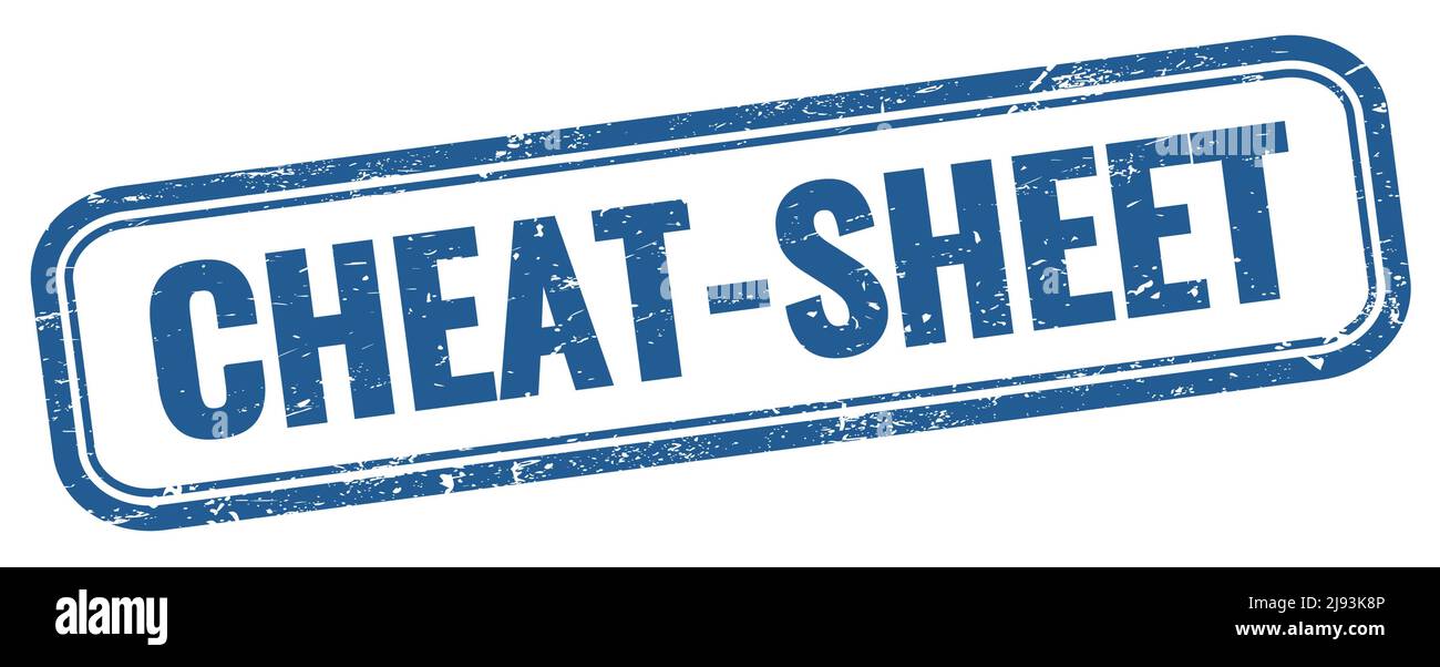CHEAT-SHEET text on blue grungy vintage rectangle stamp Stock Photo - Alamy