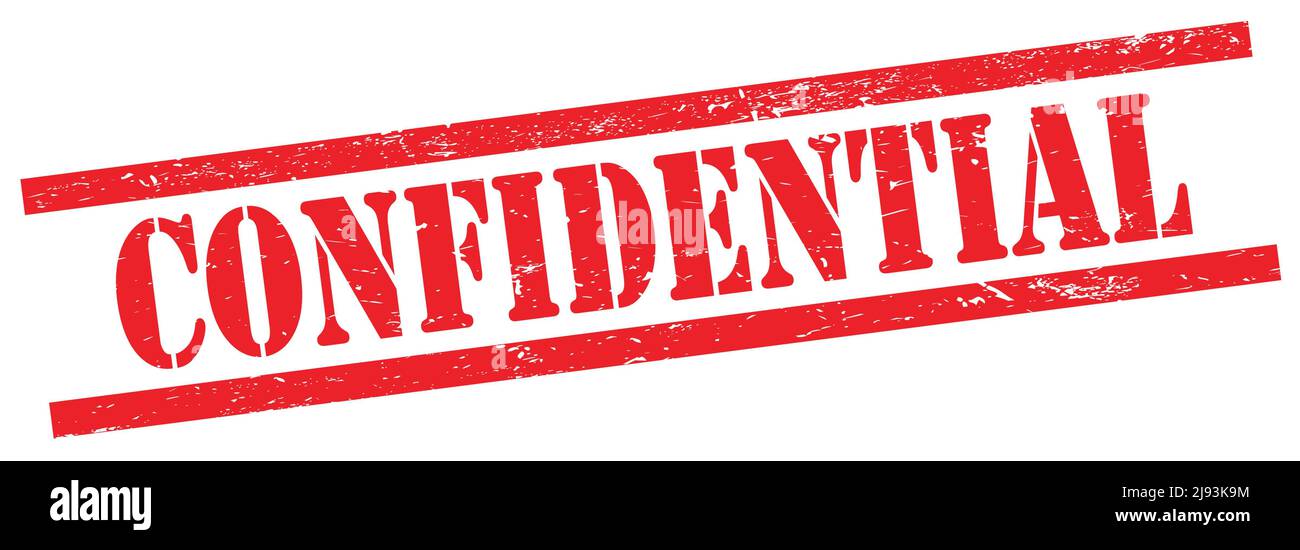 CONFIDENTIAL text on red grungy rectangle vintage stamp Stock Photo - Alamy