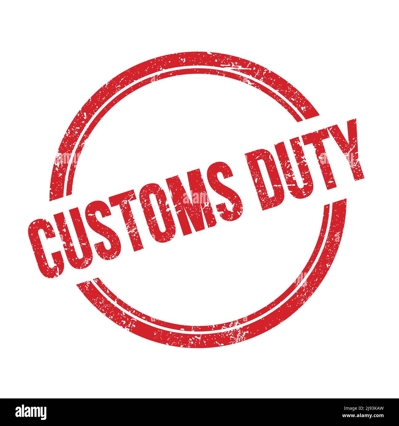 CUSTOMS DUTY text written on red grungy vintage round stamp Stock Photo ...