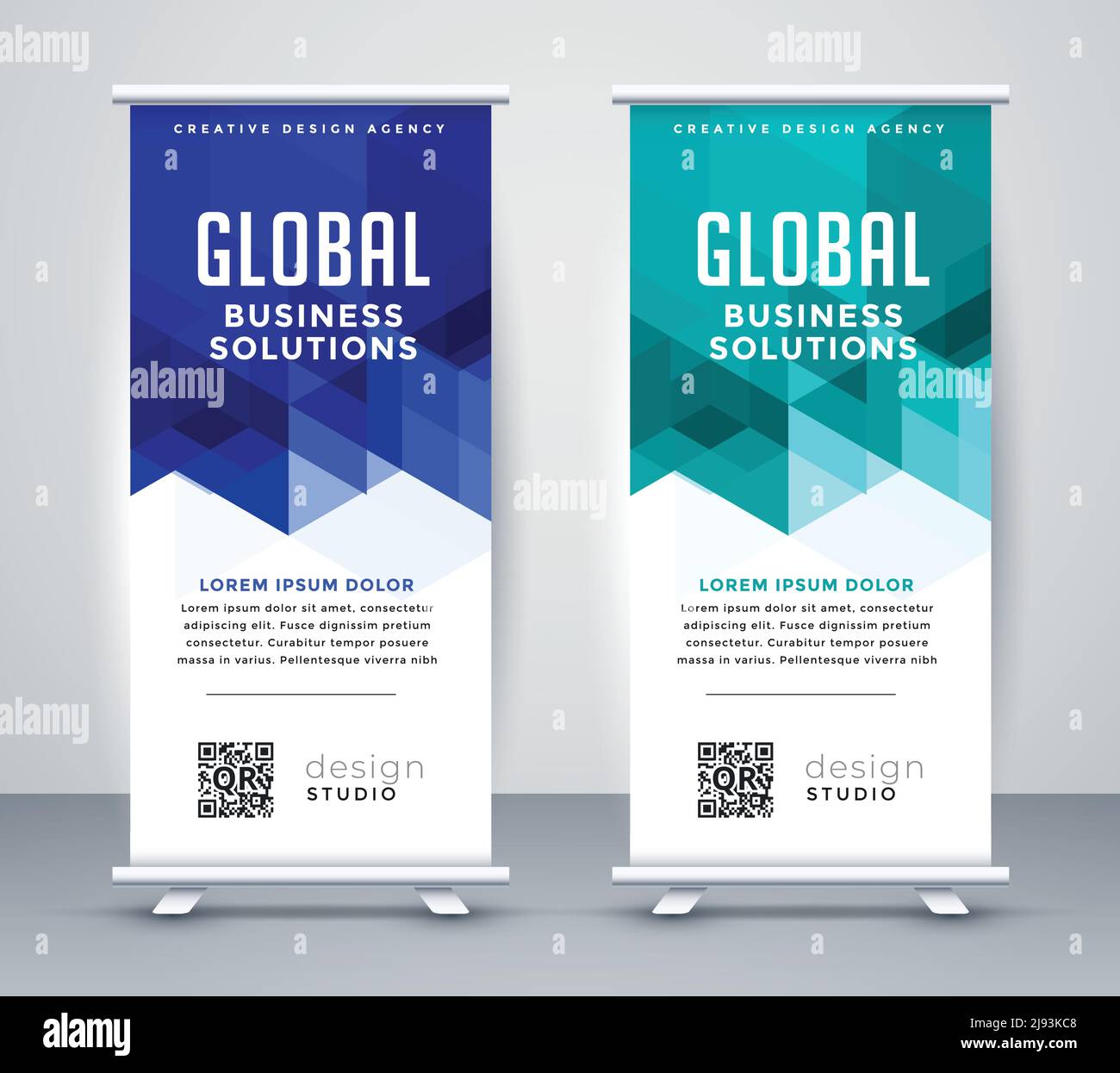 Blue roll up standee design hi-res stock photography and images - Alamy