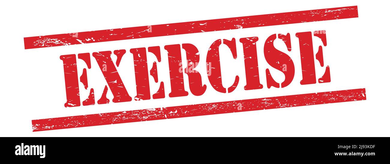 EXERCISE text on red grungy vintage rubber stamp Stock Photo - Alamy