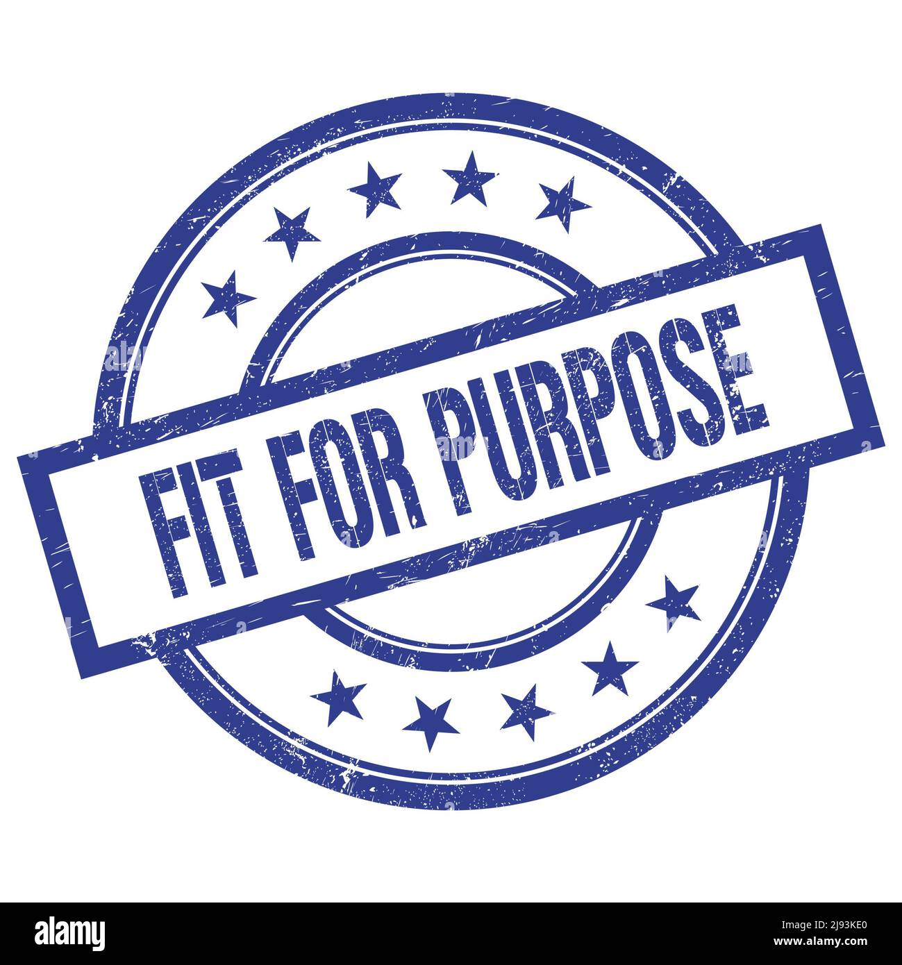 FIT FOR PURPOSE text written on blue round vintage rubber stamp Stock ...