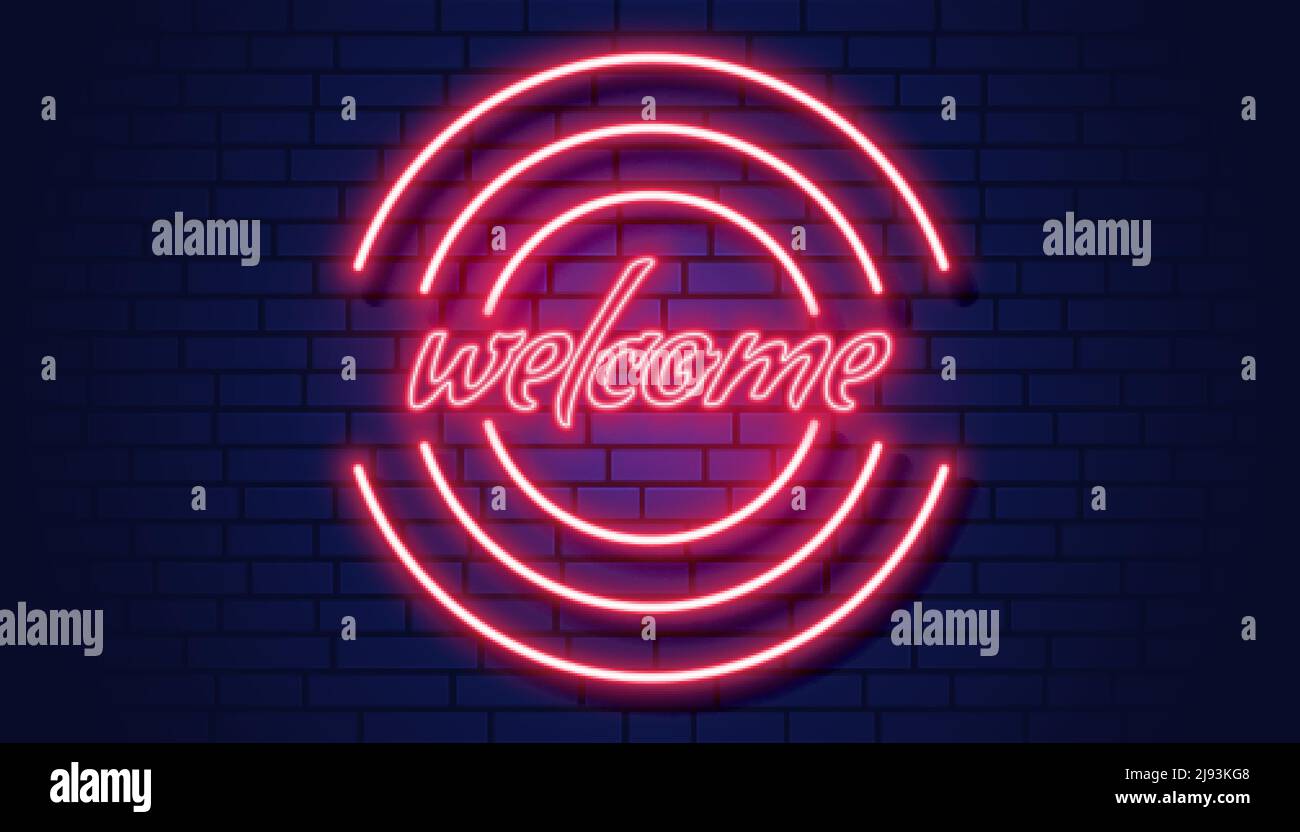 Welcome neon Stock Vector Images - Alamy