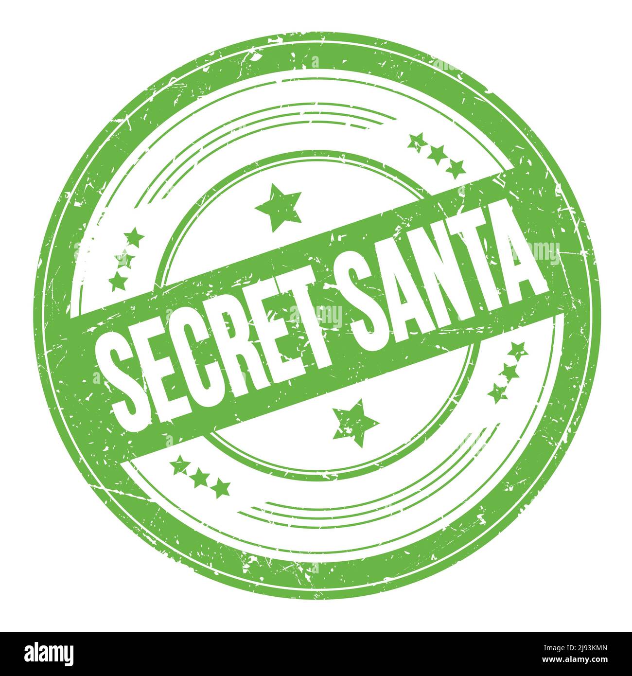 SECRET SANTA text on green round grungy texture stamp Stock Photo - Alamy