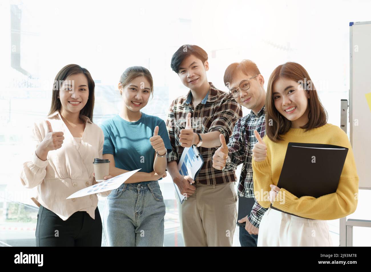 Group of Diversity People Team smiling and cheerful in success work at ...