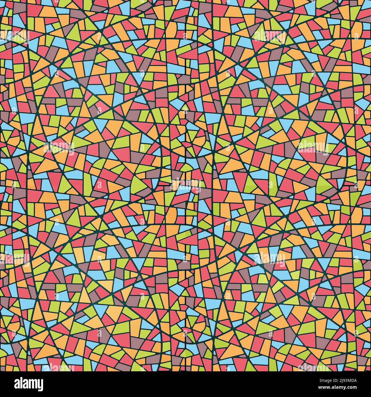 Illustration Seamless Mosaic Pattern. Stained glass style. EPS10 ...