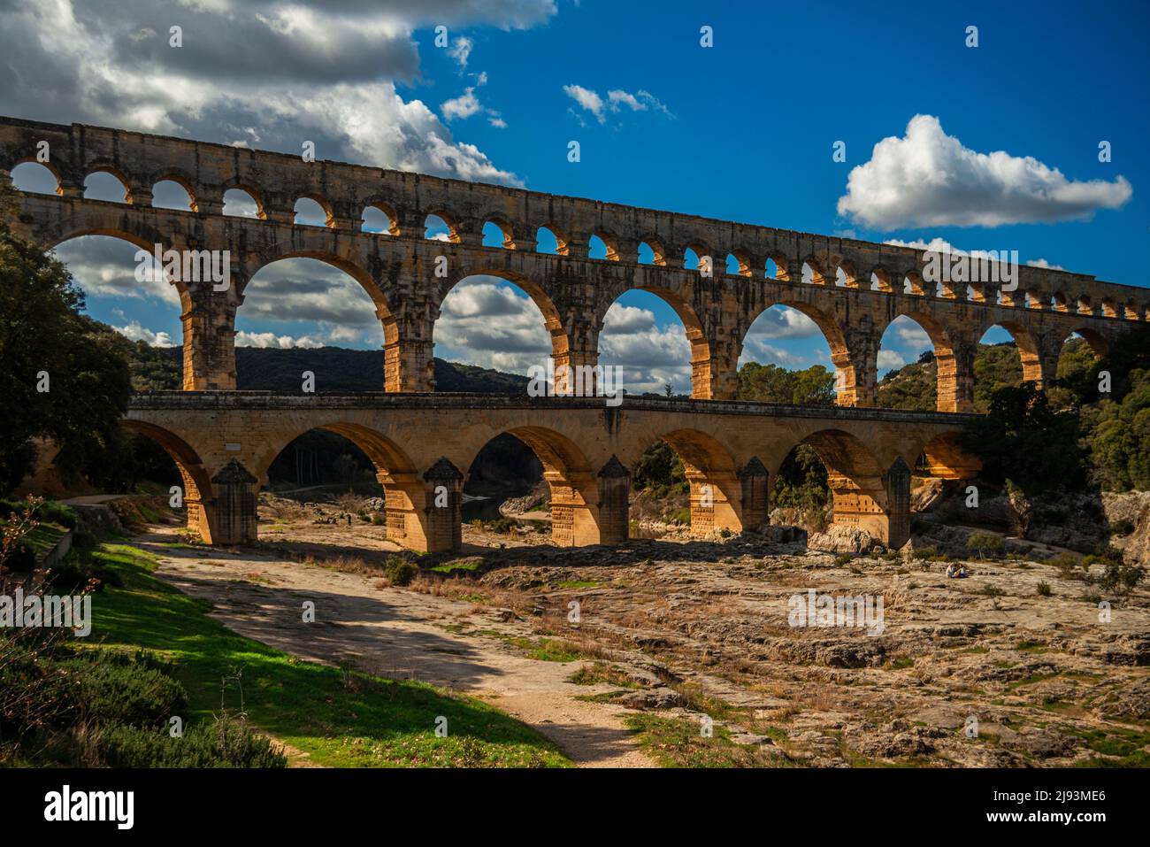 The Pont du Gard viaduct, Provence seen from the air Stock Photo - Alamy