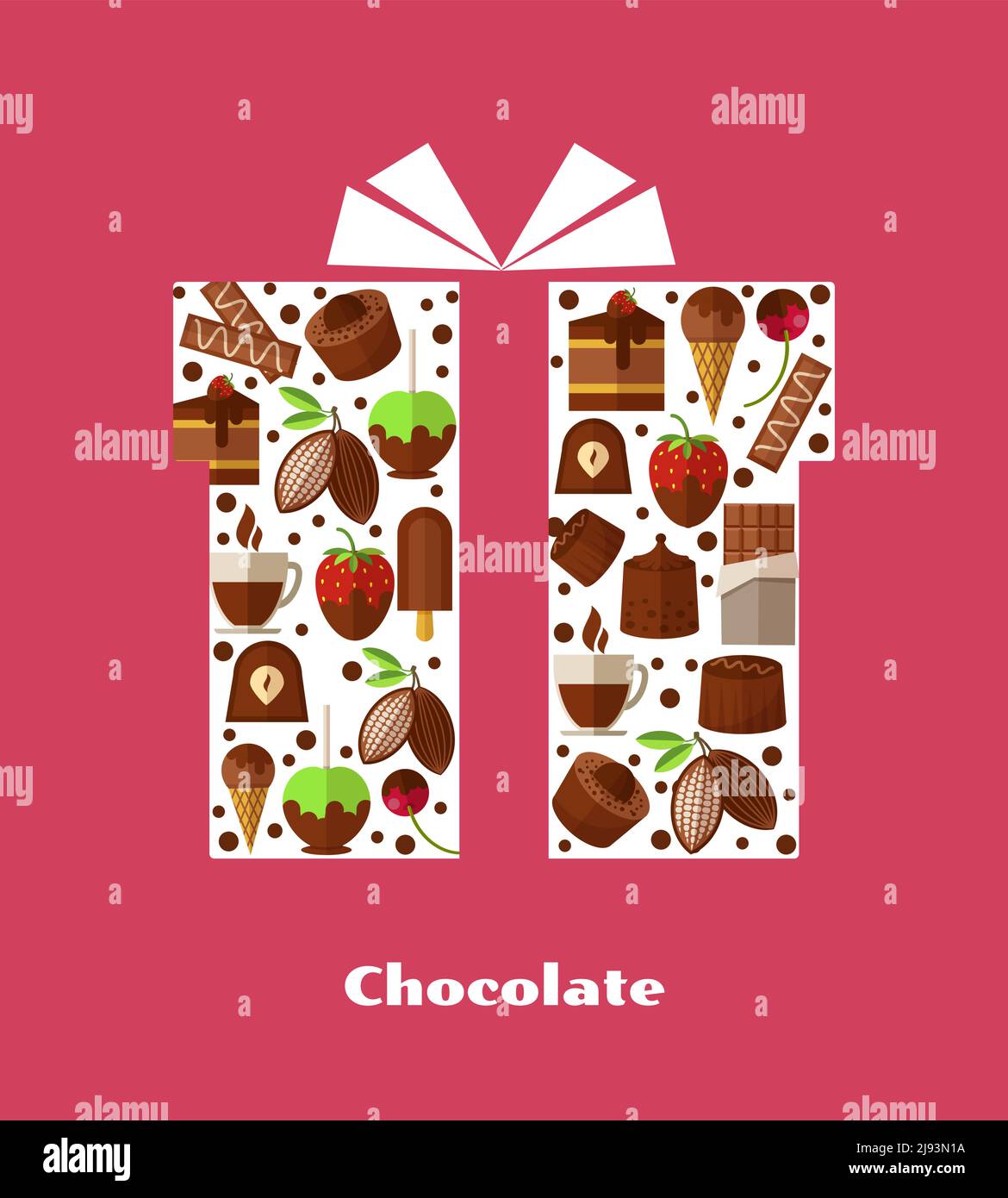 Gift card template with sweets, chocolate and other sweet food ...