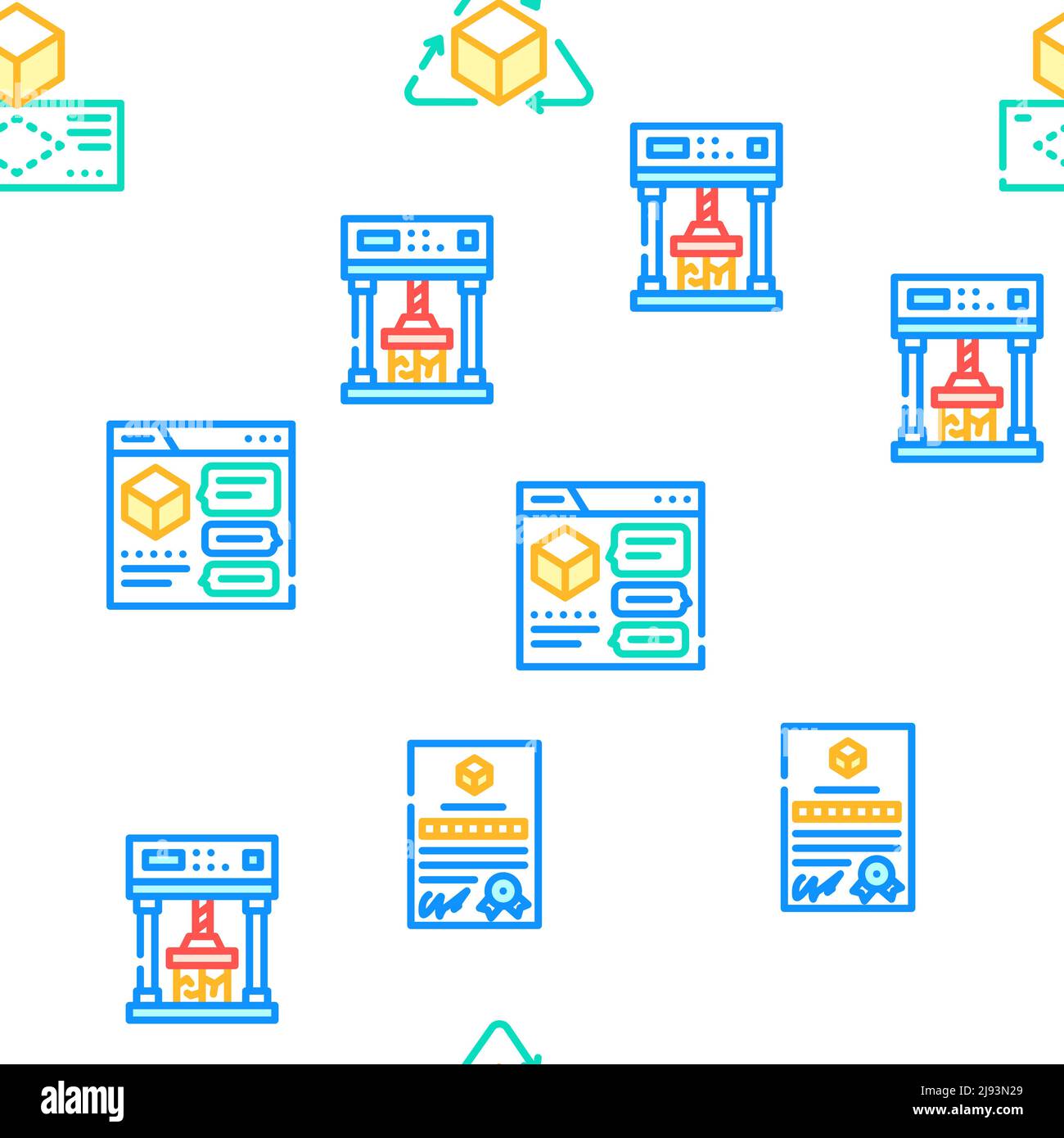 Production Business Vector Seamless Pattern Stock Vector Image & Art ...