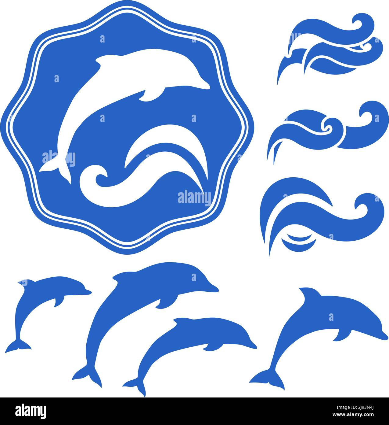 Dolphins underwater on blue ocean Stock Vector Images - Alamy