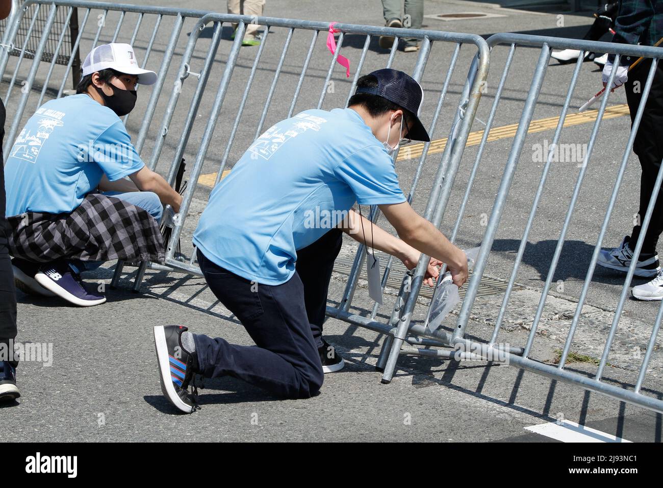 iida, nagano, japan, 2022/19/05 , member of the staff preparing the ...