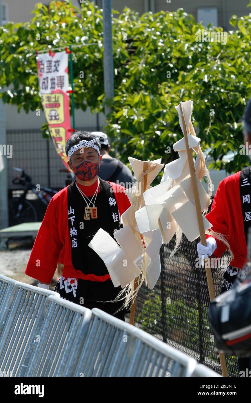 iida, nagano, japan, 2022/19/05 , performers of a traditional japanese ...