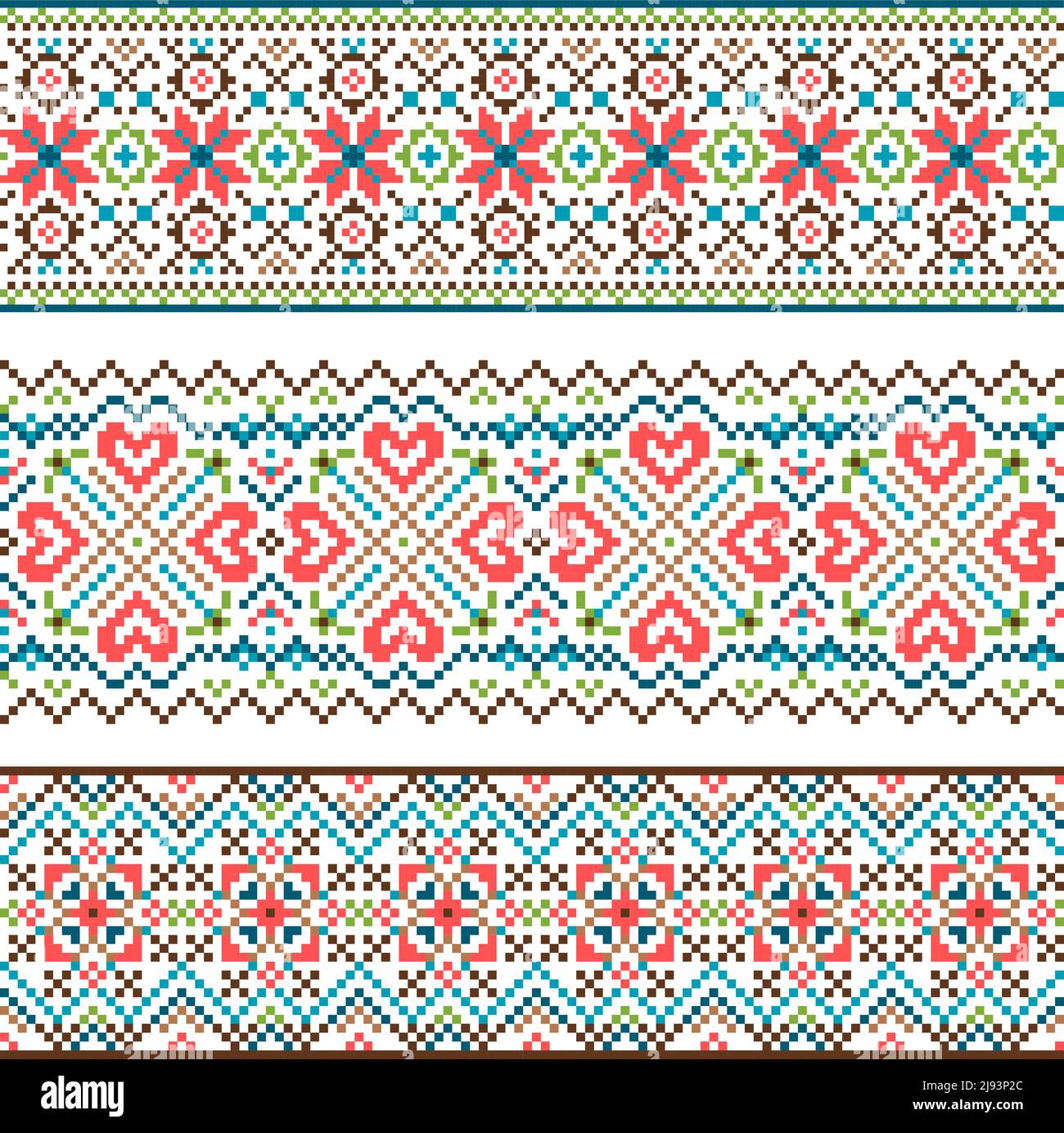 Embroidered handmade stitch Ukraine ethnic pattern. Ornament motif ...