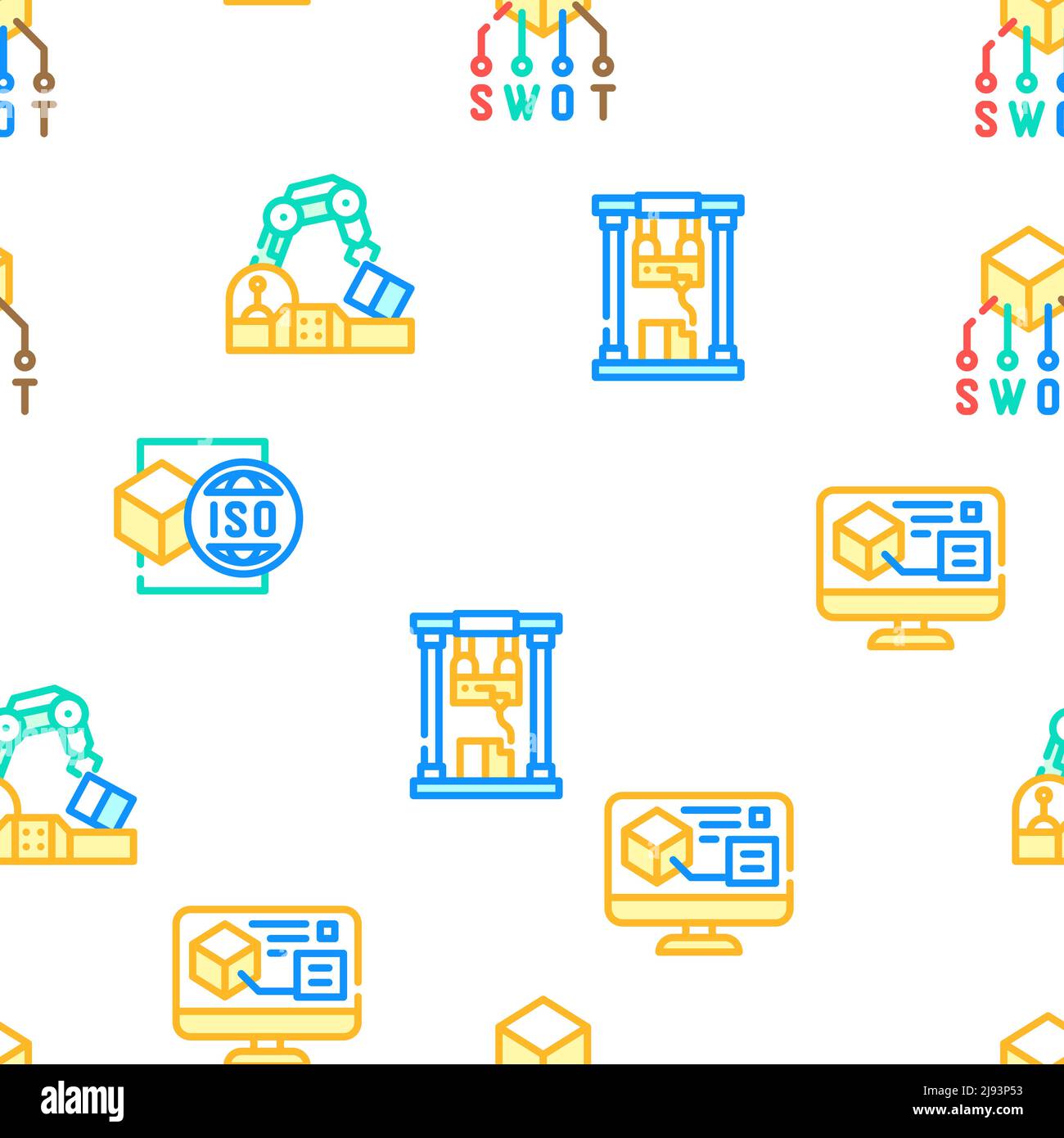 Production Business Vector Seamless Pattern Stock Vector Image & Art ...