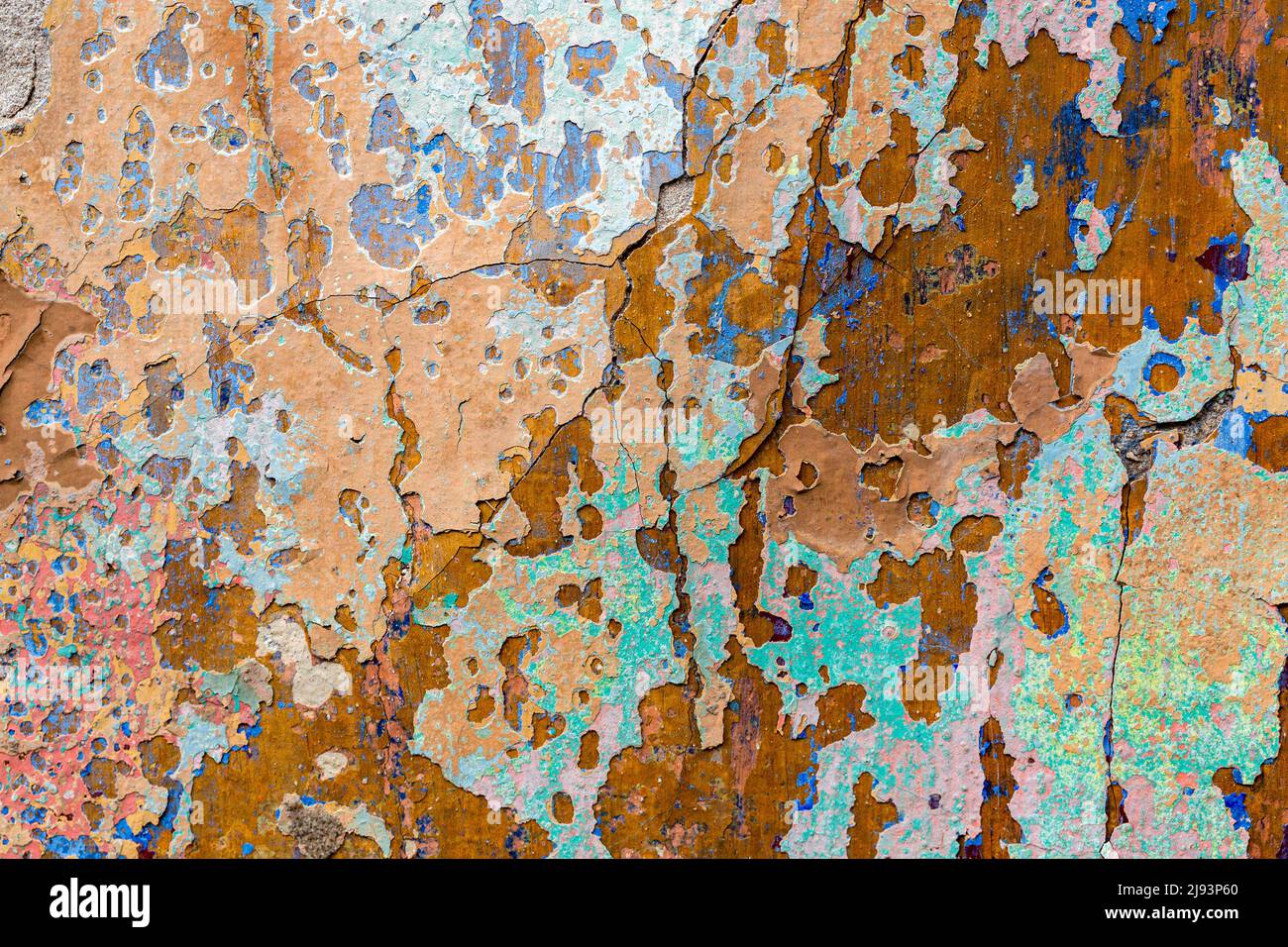 photo textured with several layers of cracked paint Stock Photo - Alamy