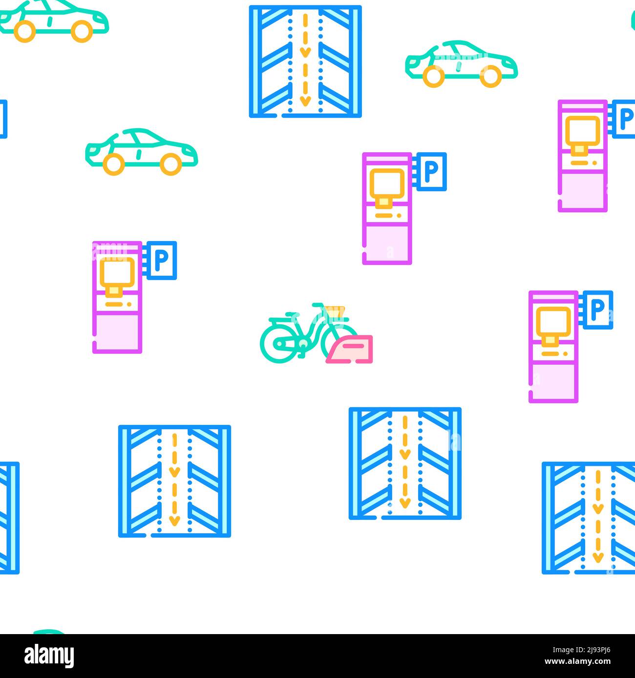 Parking Transport Vector Seamless Pattern Stock Vector Image & Art - Alamy
