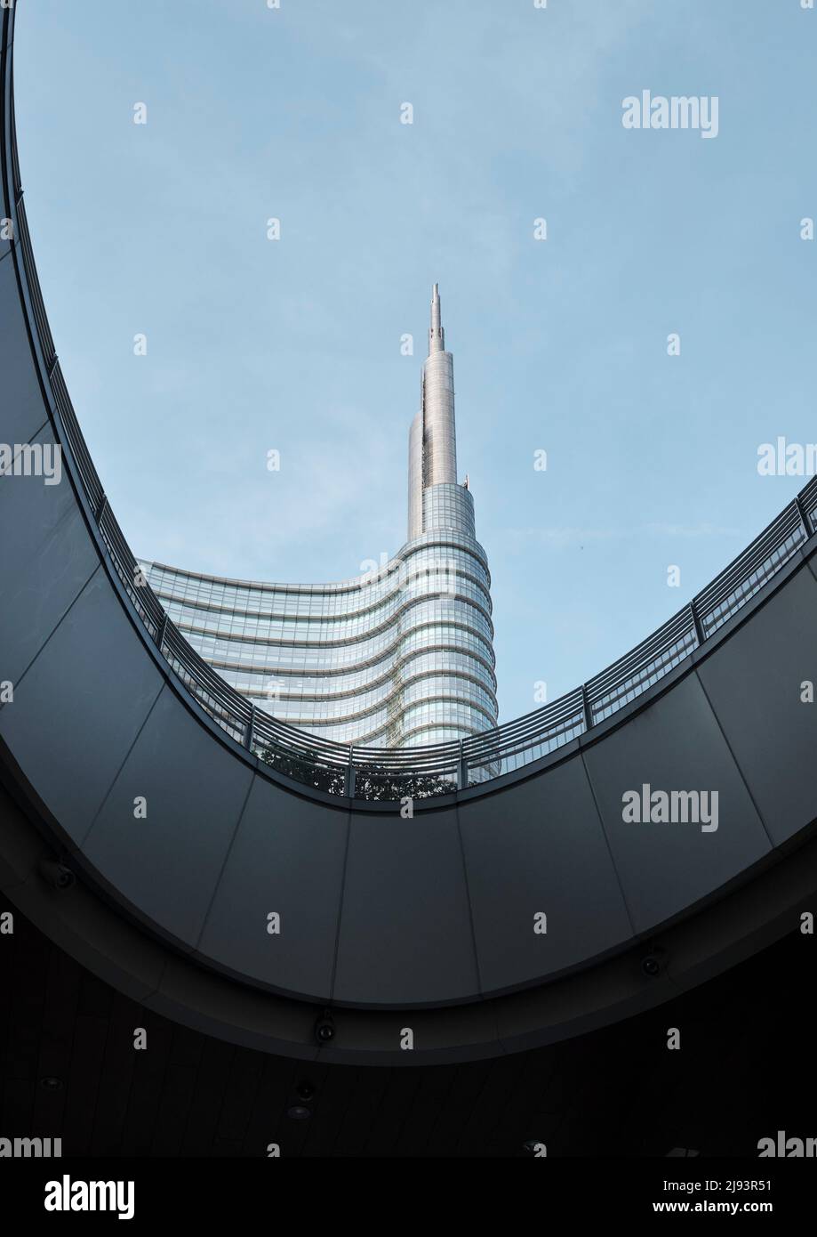 View of the modern tower, the tallest skyscraper in Italy in Gae ...