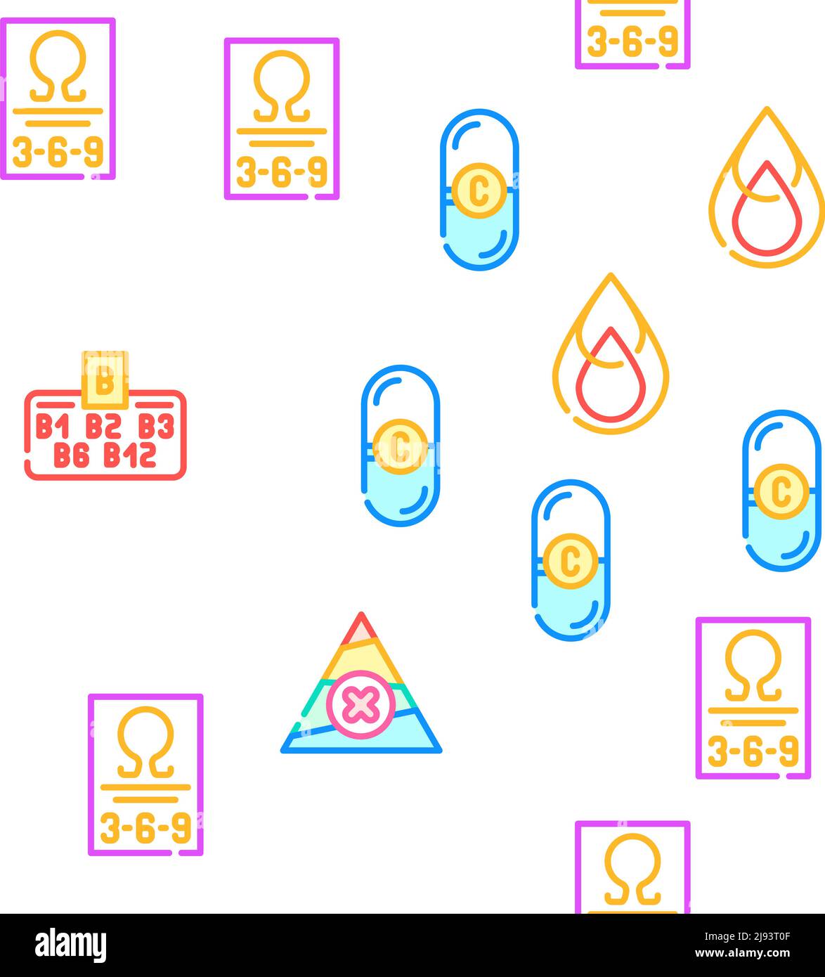 Nutrition Facts Diet Vector Seamless Pattern Stock Vector Image & Art ...