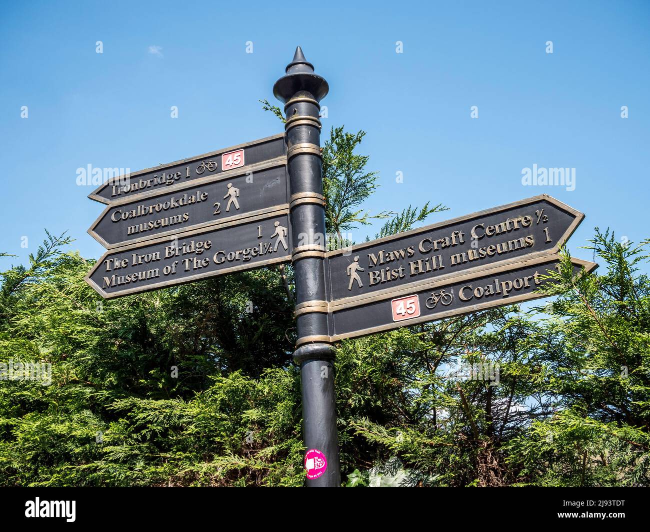 This colourful image is of the finger post tourist directional sign ...
