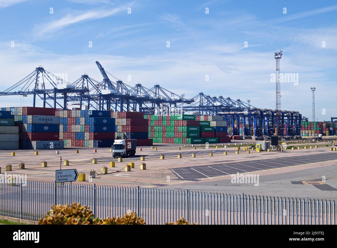 Dockside container yard at the Port of Felixstowe, Suffolk, UK Stock ...