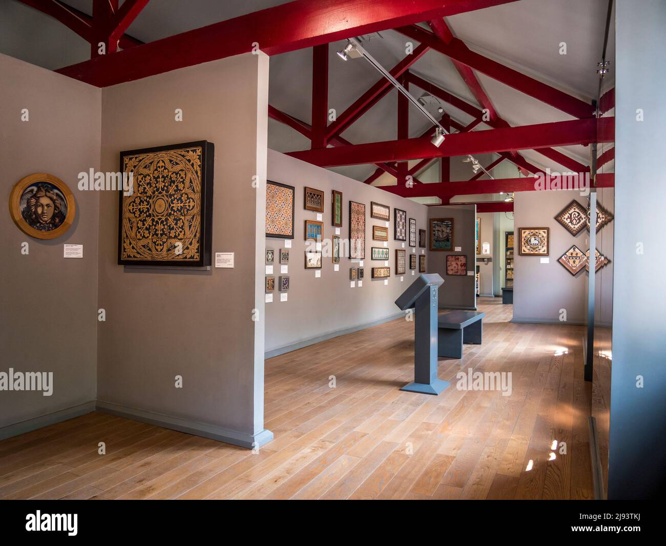 This colourful image is of various wall panel displays at Jackfield ...